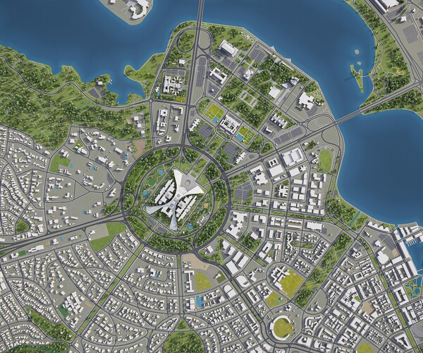 ArtStation - Canberra - 3D city model | Resources