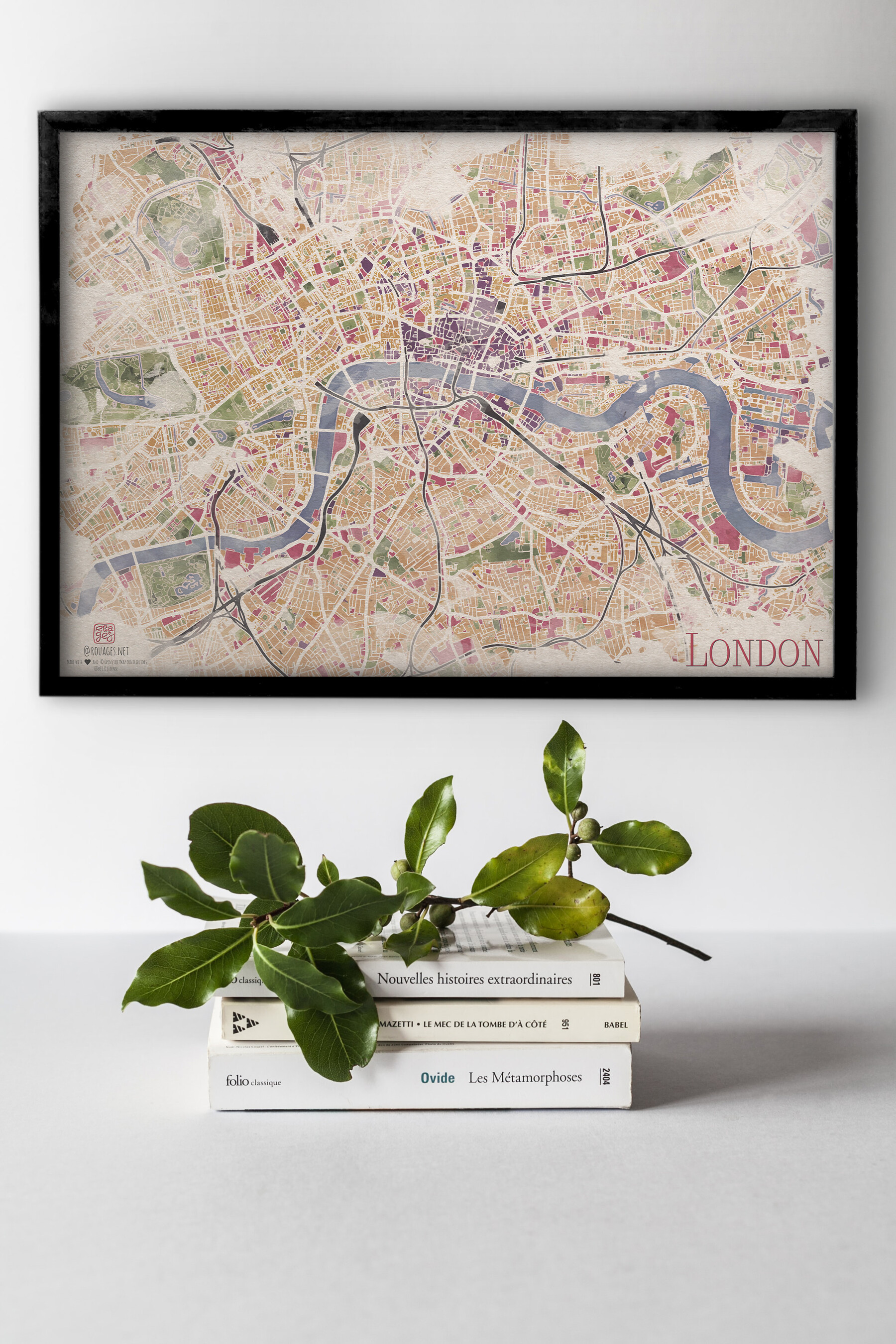 ArtStation - Digital watercolor map of London, UK | Artworks