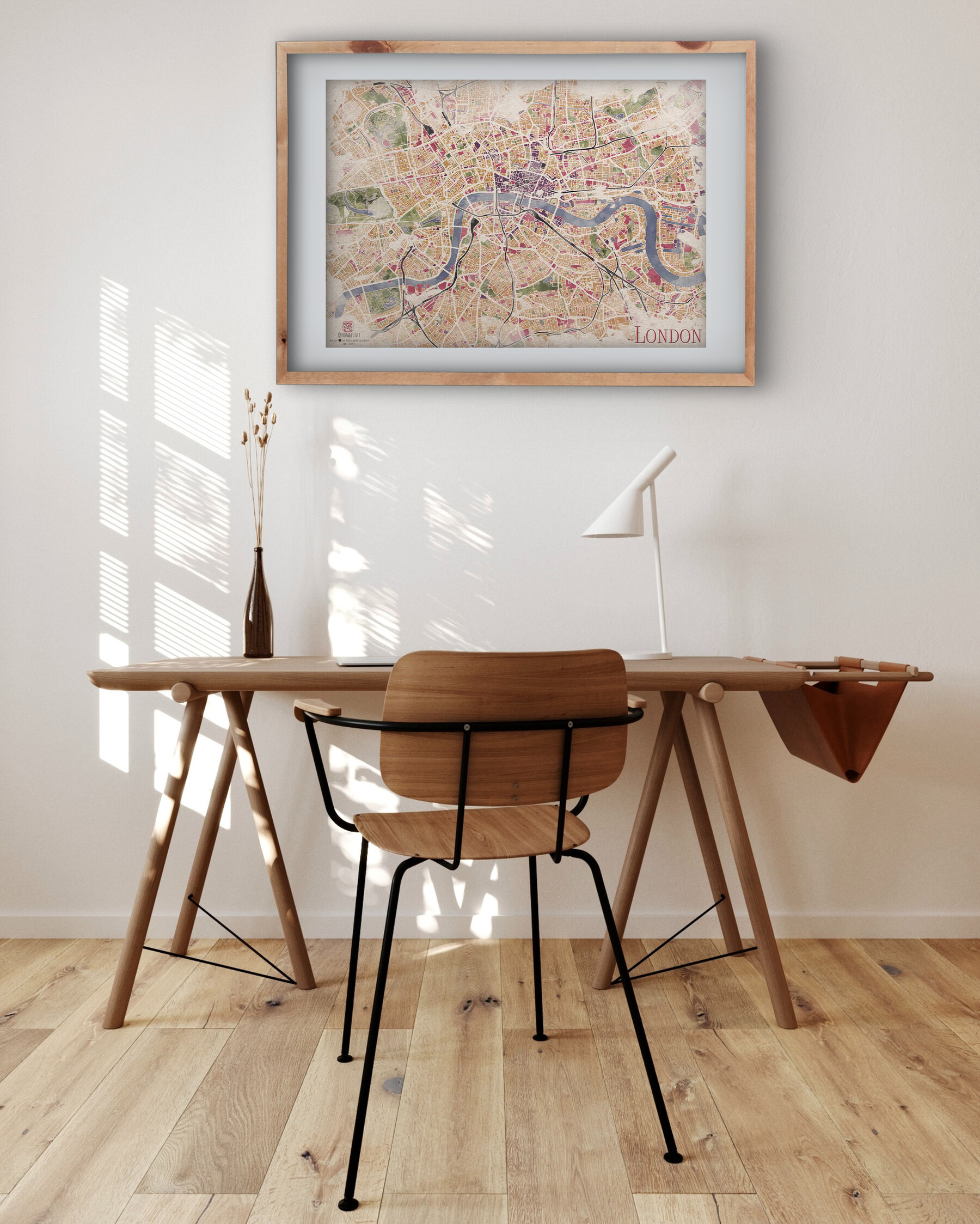 ArtStation - Digital watercolor map of London, UK | Artworks