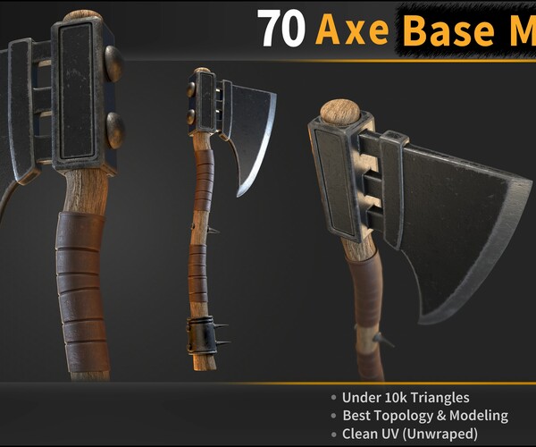 ArtStation - 70 Axe Base Mesh - VOL 01 ( Ready for Game ) | Game Assets