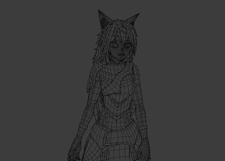 ArtStation - [Free] Anime Fox Girl [Game Ready] | Game Assets