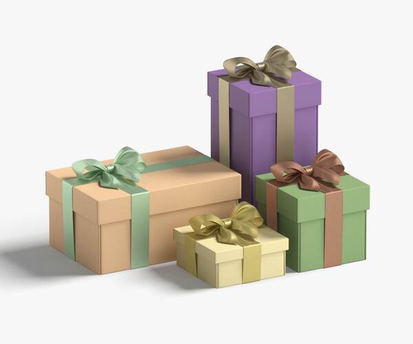 ArtStation - Gift boxes set - 4 box shapes | Resources