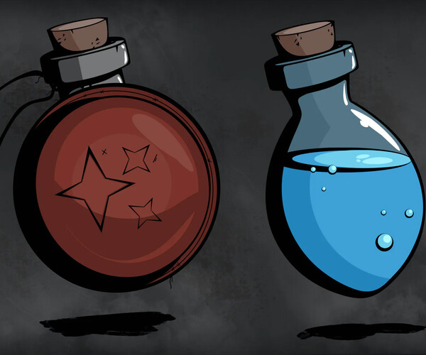 ArtStation - Game Assets: Dark Fantasy Bottles | Game Assets