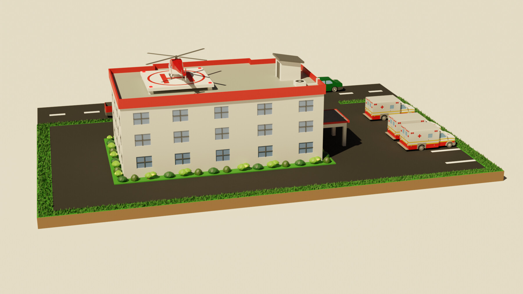 ArtStation - Hospital game ready Low-poly 3D model | Game Assets