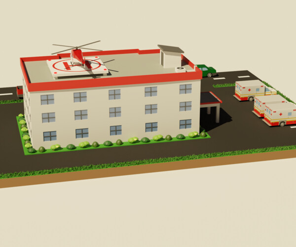 ArtStation - Hospital game ready Low-poly 3D model | Game Assets