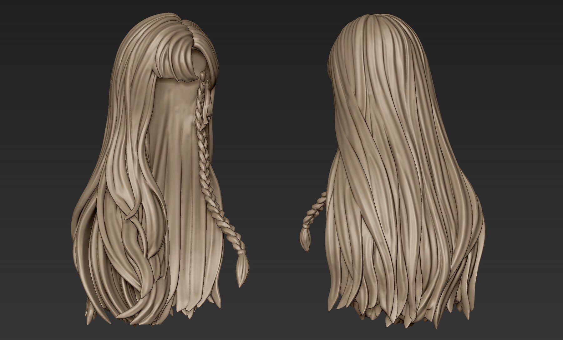 ArtStation - 3d Printable Stylized Hair 09 | Resources