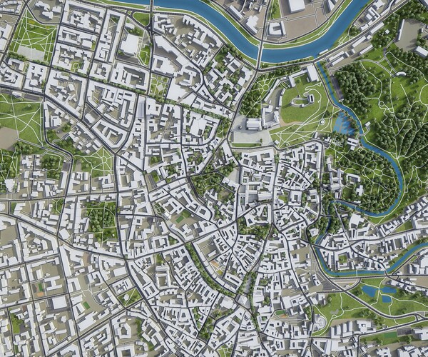 ArtStation - Vilnius - 3D city model | Resources