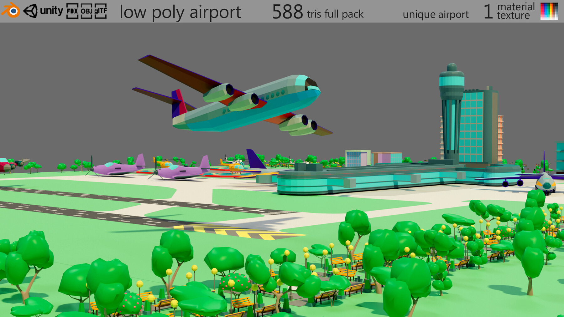 ArtStation - Low poly airport | Game Assets
