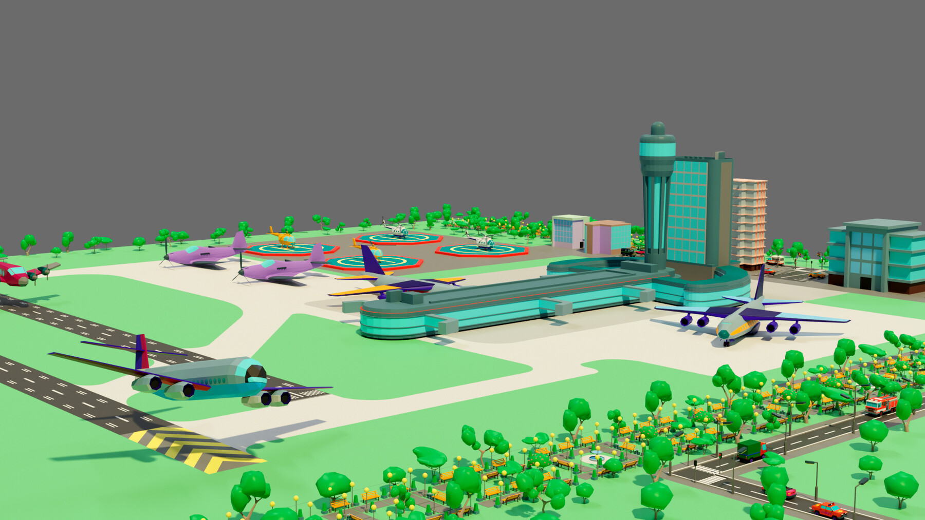 ArtStation - Low poly airport | Game Assets