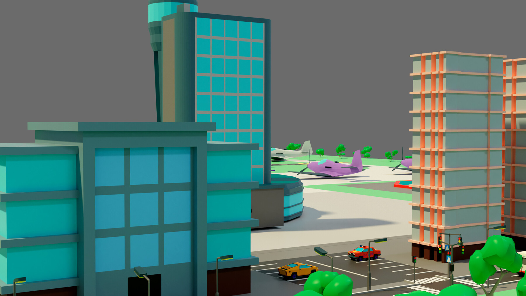 ArtStation - Low poly airport | Game Assets