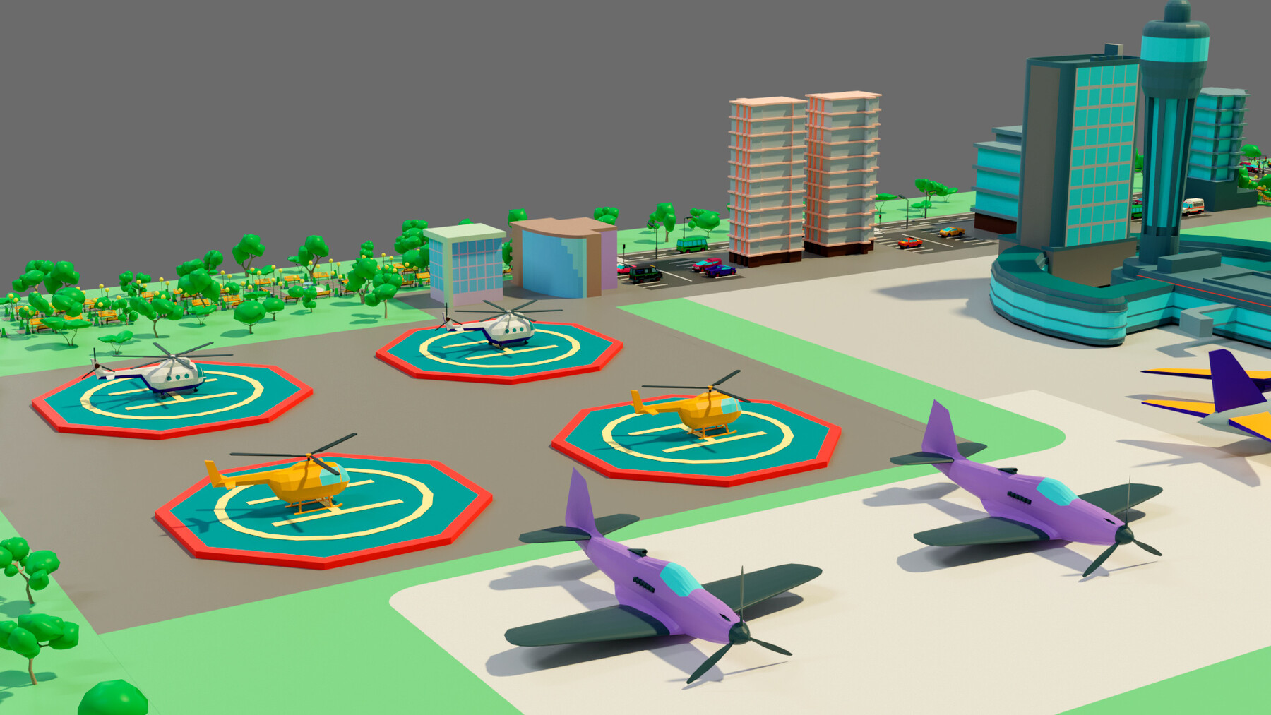 ArtStation - Low poly airport | Game Assets