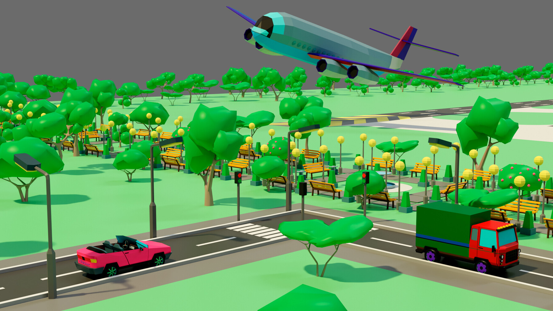 ArtStation - Low poly airport | Game Assets