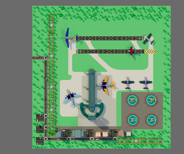 ArtStation - Low poly airport | Game Assets