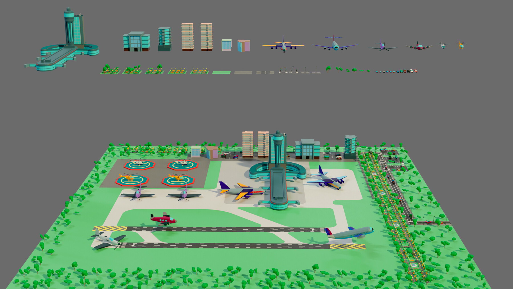 ArtStation - Low poly airport | Game Assets