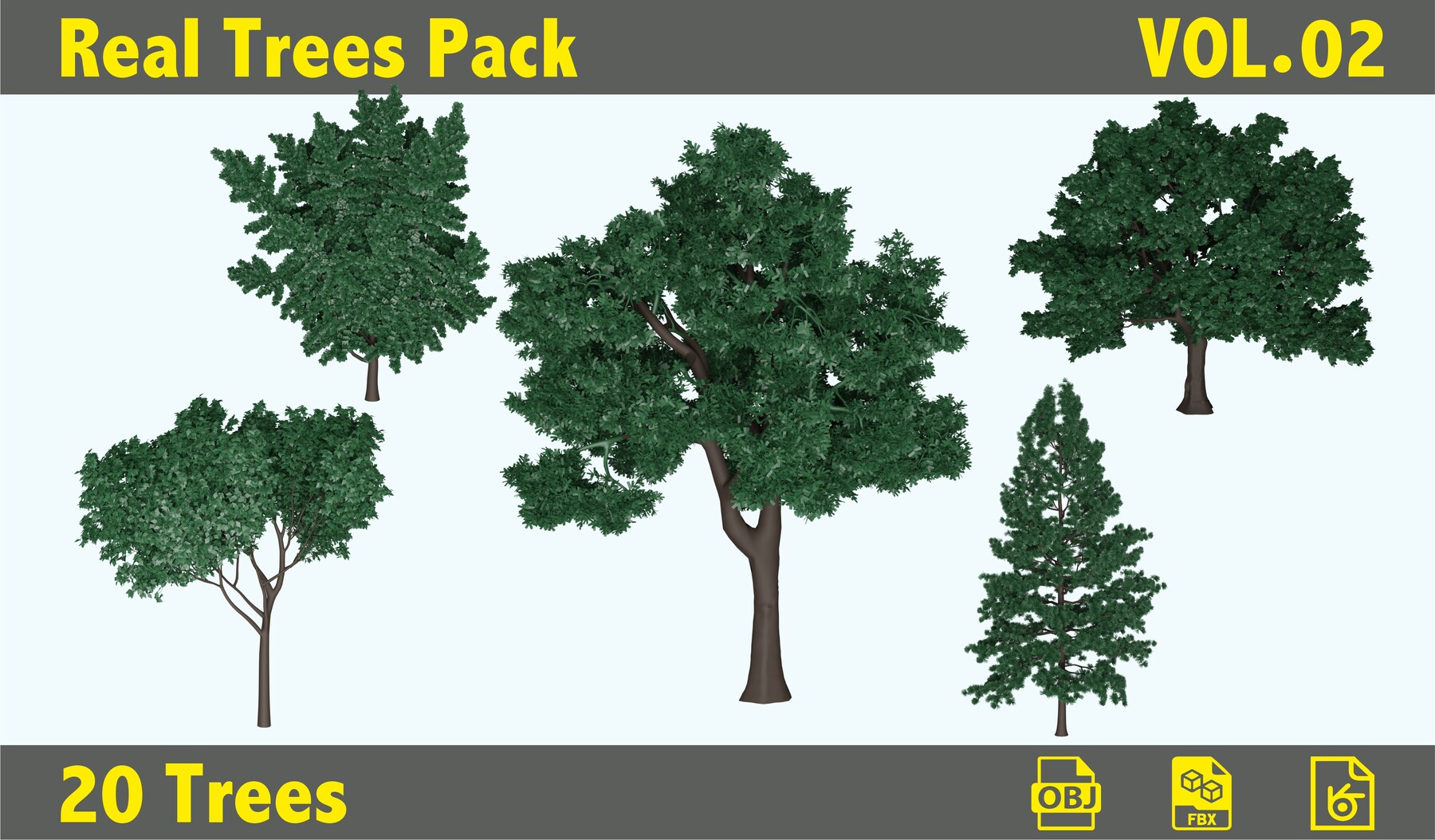 ArtStation - Pack of 3D Trees vol.02 | Game Assets