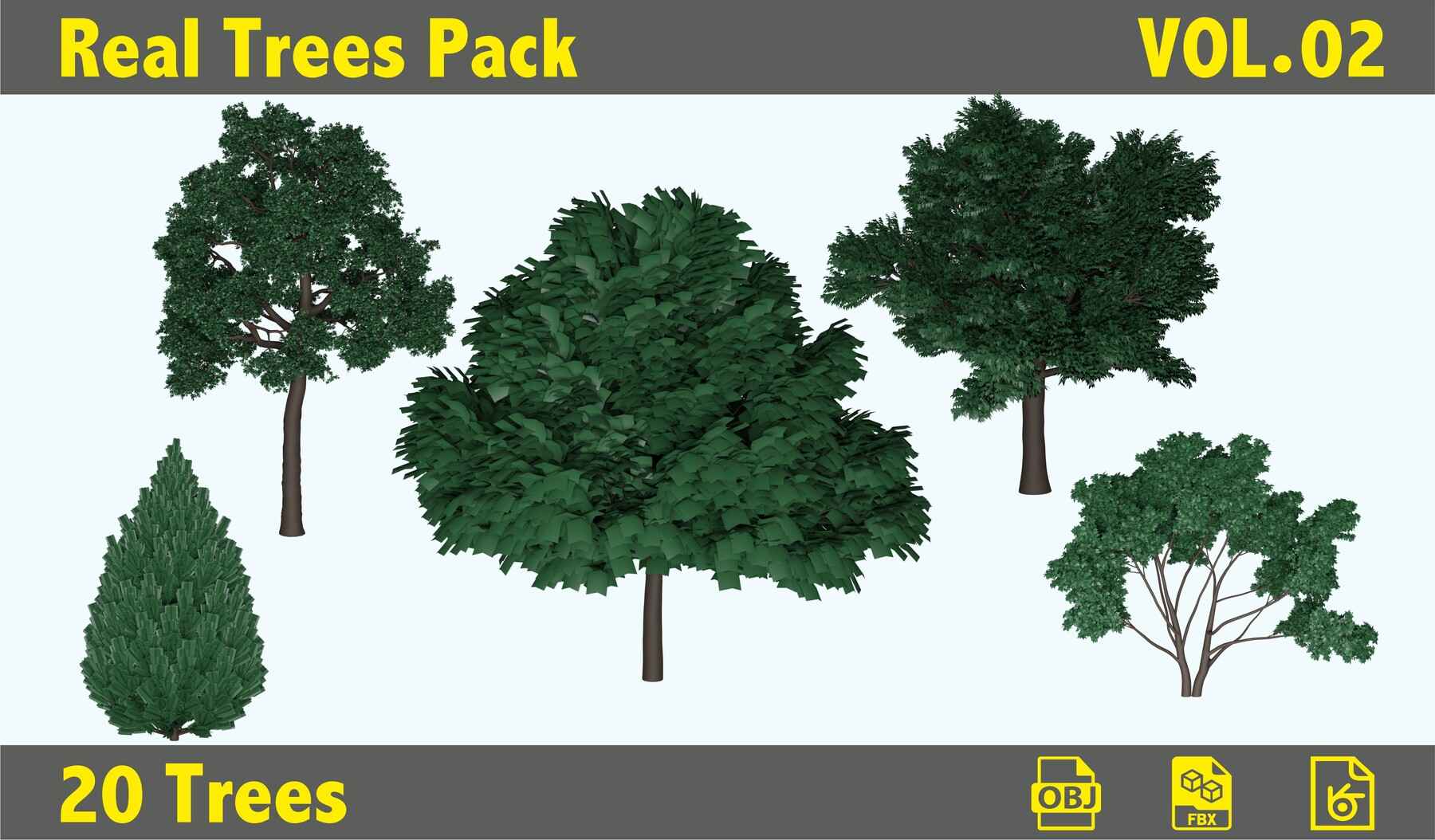 ArtStation - Pack of 3D Trees vol.02 | Game Assets