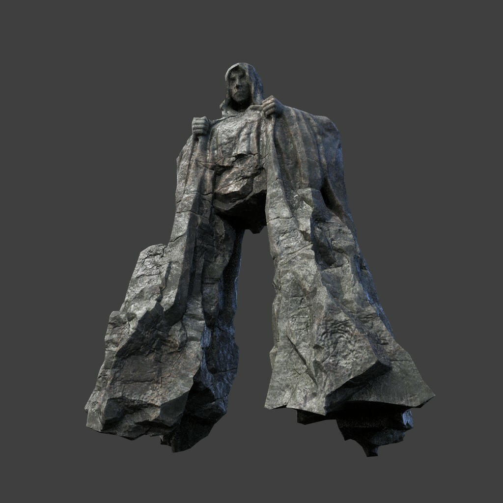 ArtStation - Low poly Giant Gate Cliff Statue 220607 | Game Assets