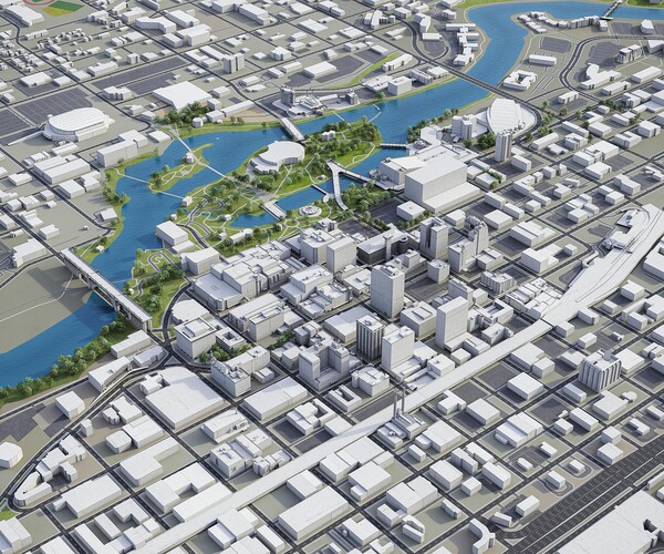 ArtStation - Spokane - 3D city model | Resources