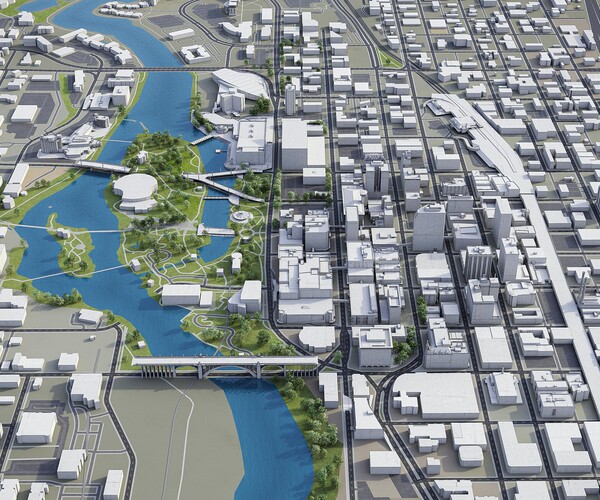 ArtStation - Spokane - 3D city model | Resources