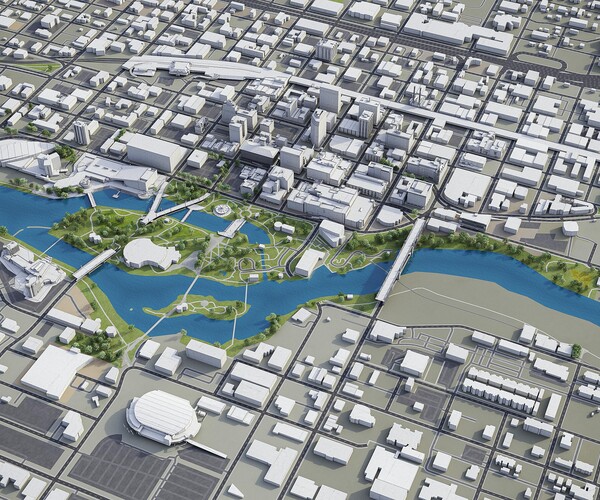 ArtStation - Spokane - 3D city model | Resources