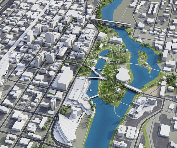 ArtStation - Spokane - 3D city model | Resources