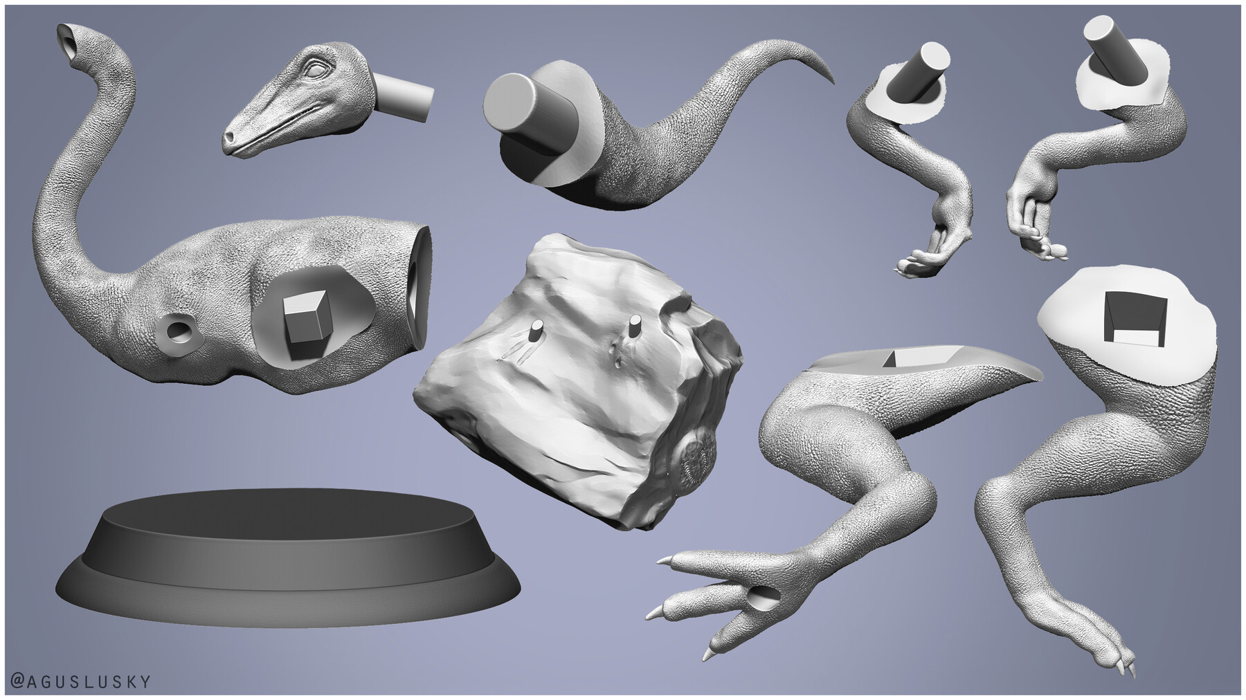 ArtStation - STL Gallimimus for 3D Printing | Resources
