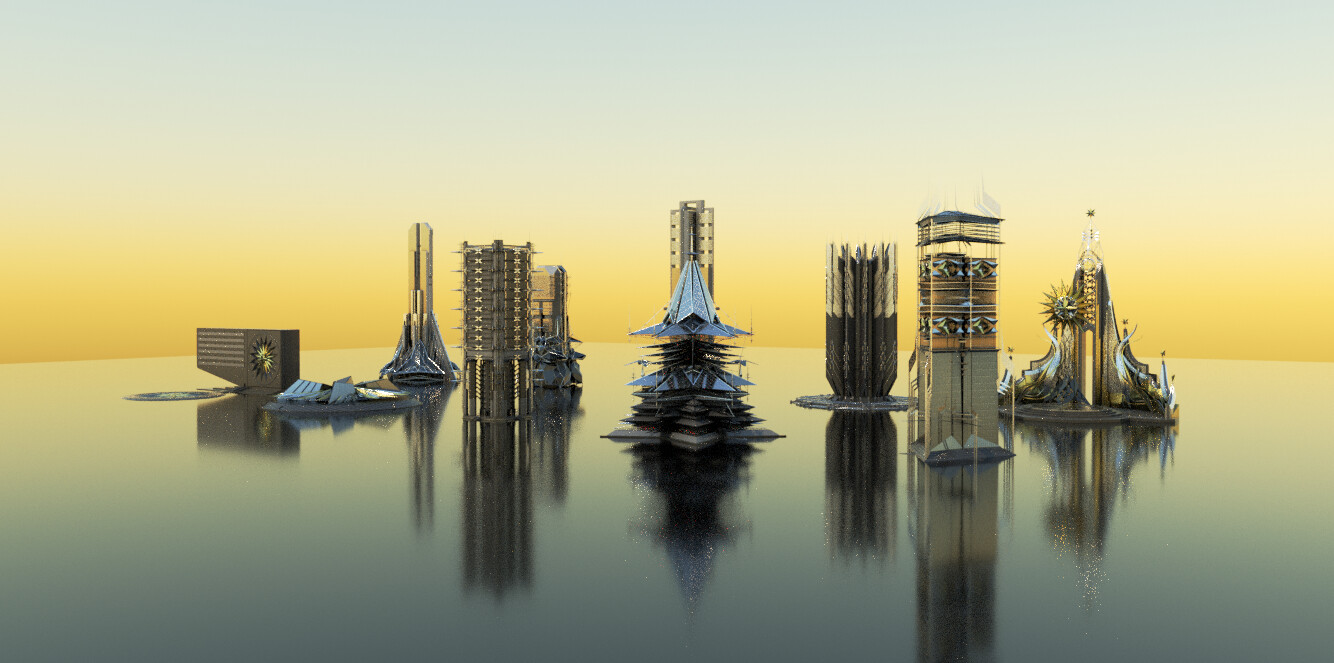 ArtStation - Ten buildings | Resources