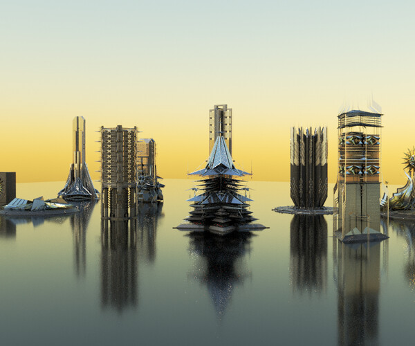 ArtStation - Ten buildings | Resources