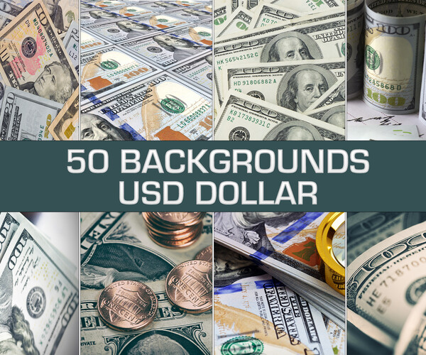 ArtStation - 50 Dollar Backgrounds, USD dollar banknote, American green ...
