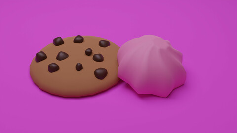 ArtStation - Pack of 2 Low Poly Cookies | Game Assets