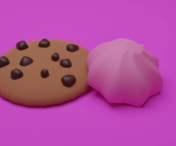 ArtStation - Pack of 2 Low Poly Cookies | Game Assets