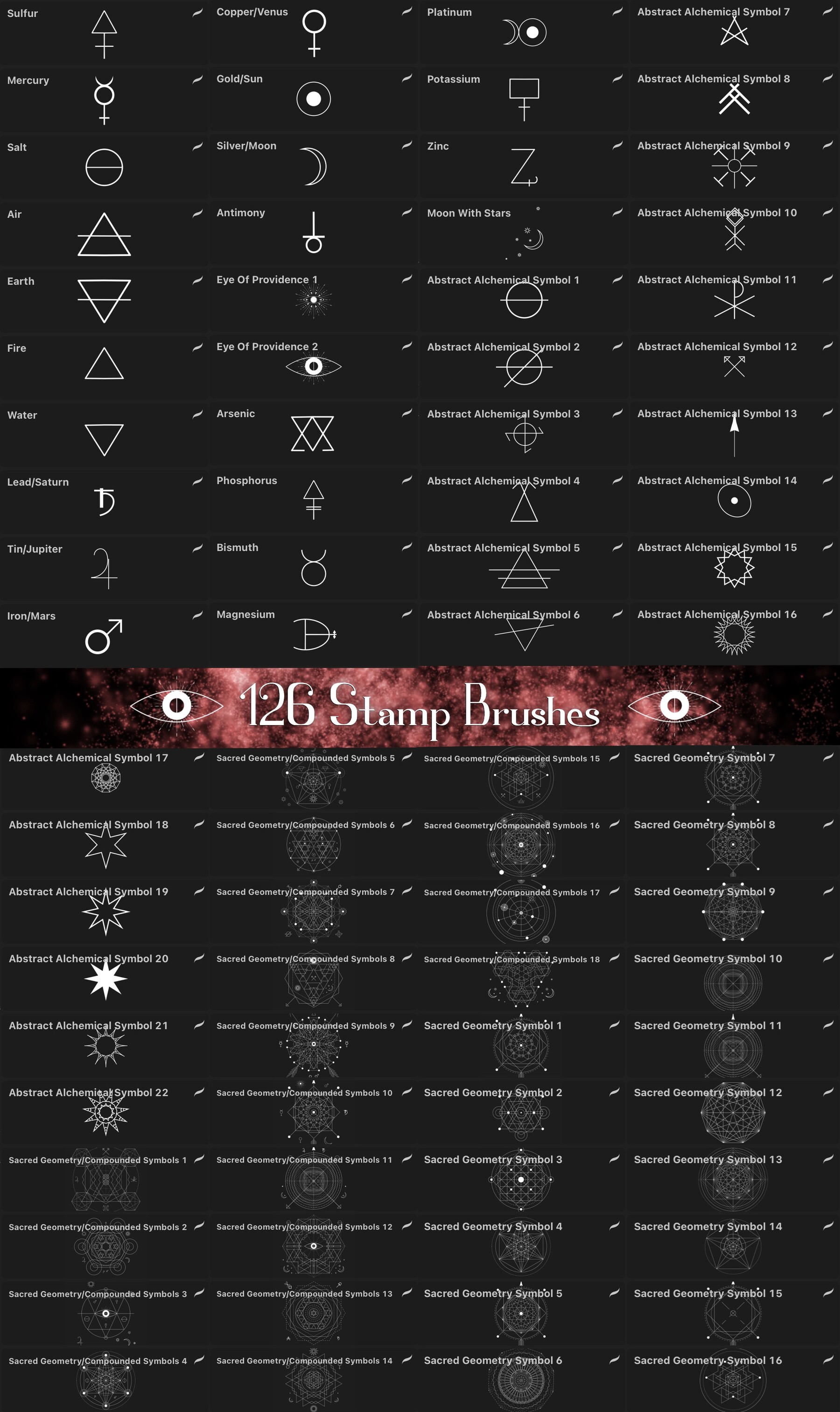 ArtStation - Alchemist Stamp Brushes PS/Procreate | Brushes