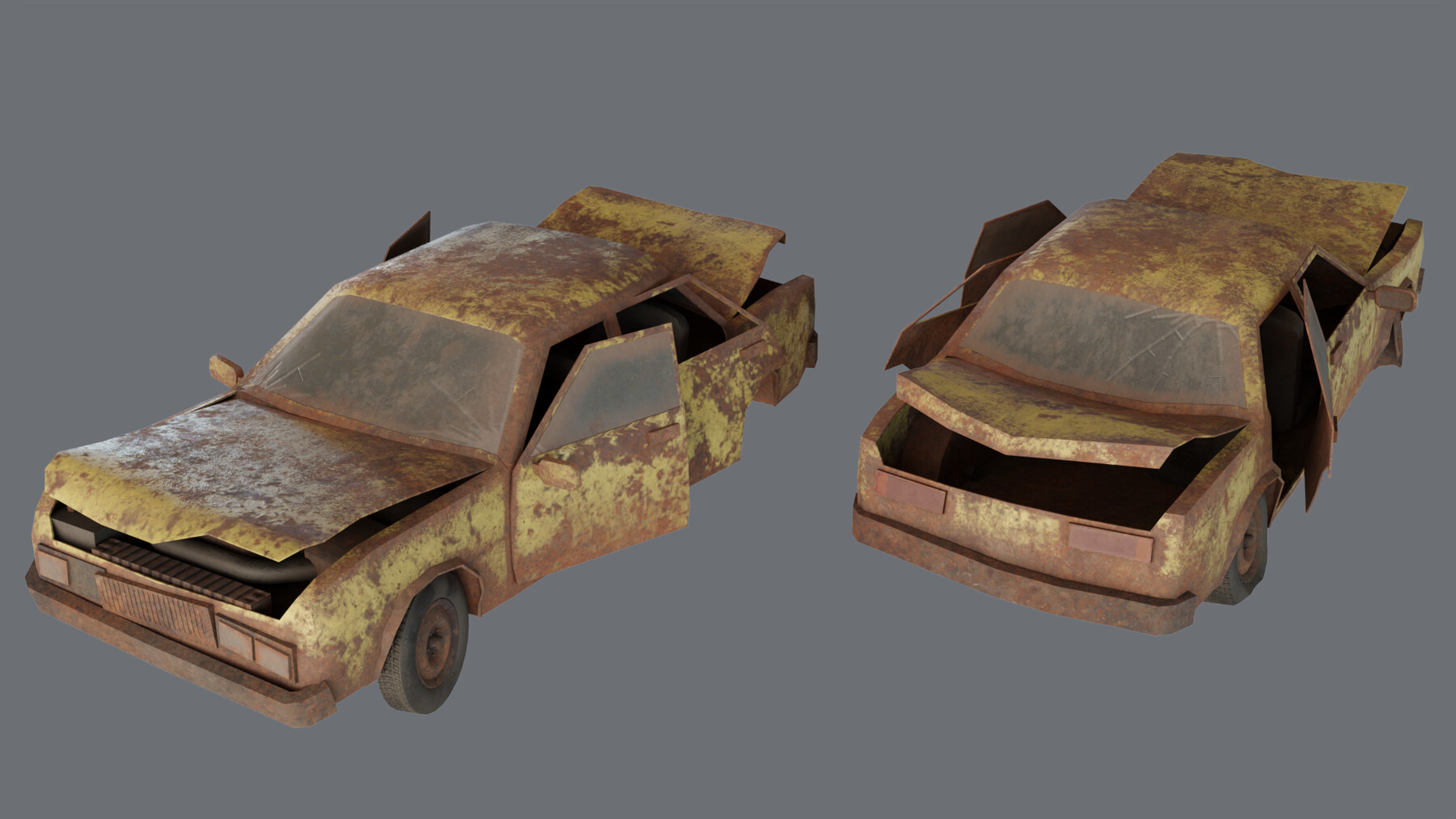 ArtStation - Apocalyptic Damaged Cars | Game Assets