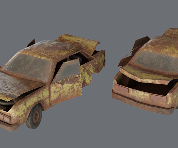 ArtStation - Apocalyptic Damaged Cars | Game Assets