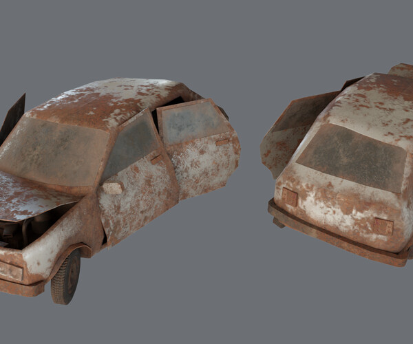 ArtStation - Apocalyptic Damaged Cars | Game Assets