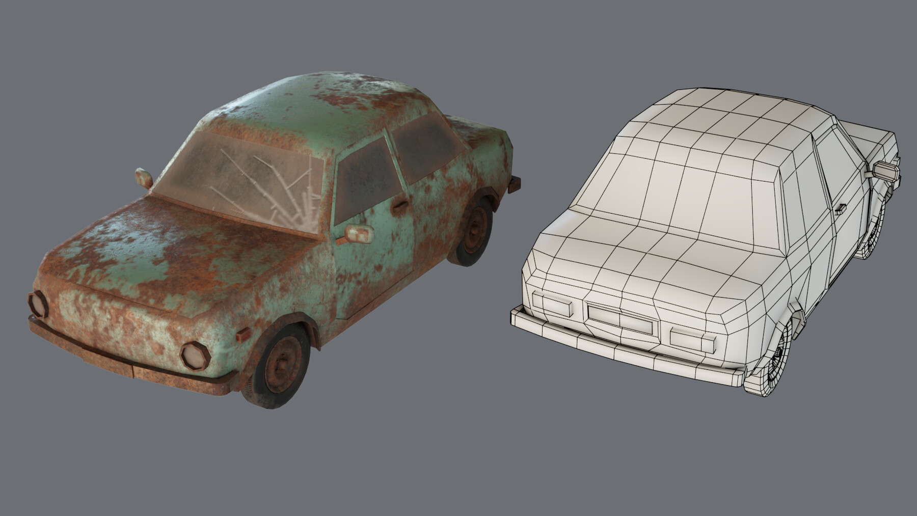 ArtStation - Apocalyptic Damaged Cars | Game Assets