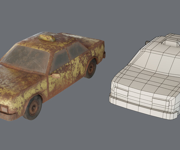 ArtStation - Apocalyptic Damaged Cars | Game Assets