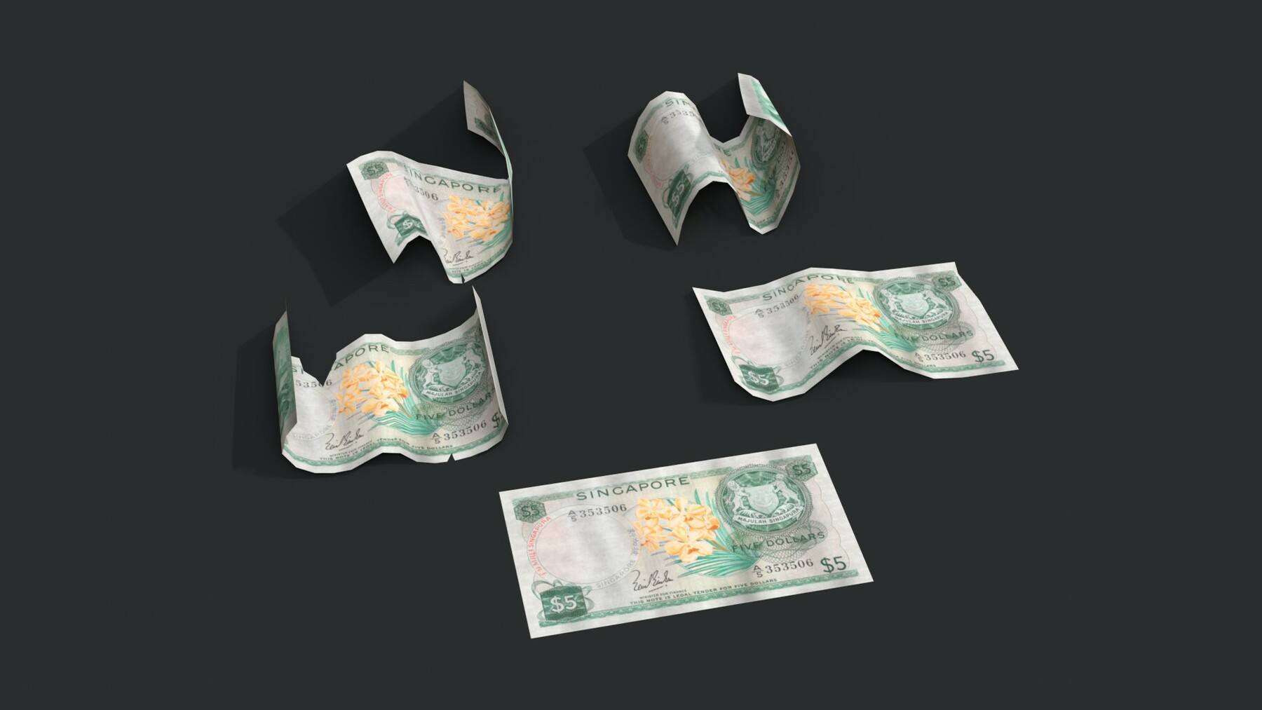 ArtStation - Money Loot - Singapore Dollars | Game Assets