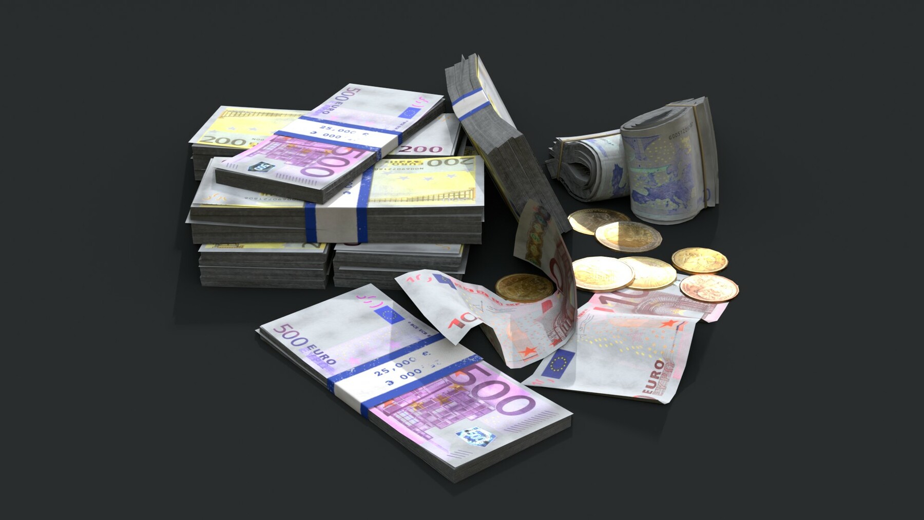 ArtStation - Money Loot - Euro | Game Assets