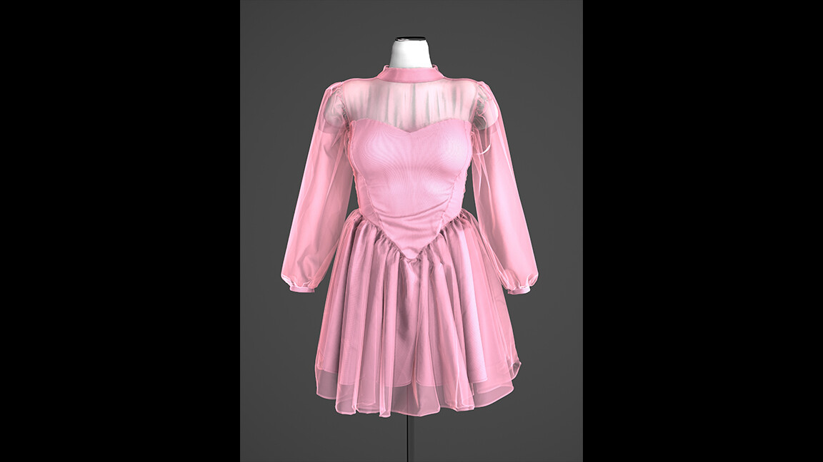 ArtStation - Pink dress | Game Assets