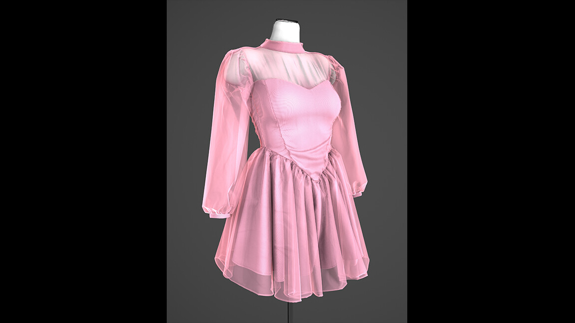 ArtStation - Pink dress | Game Assets