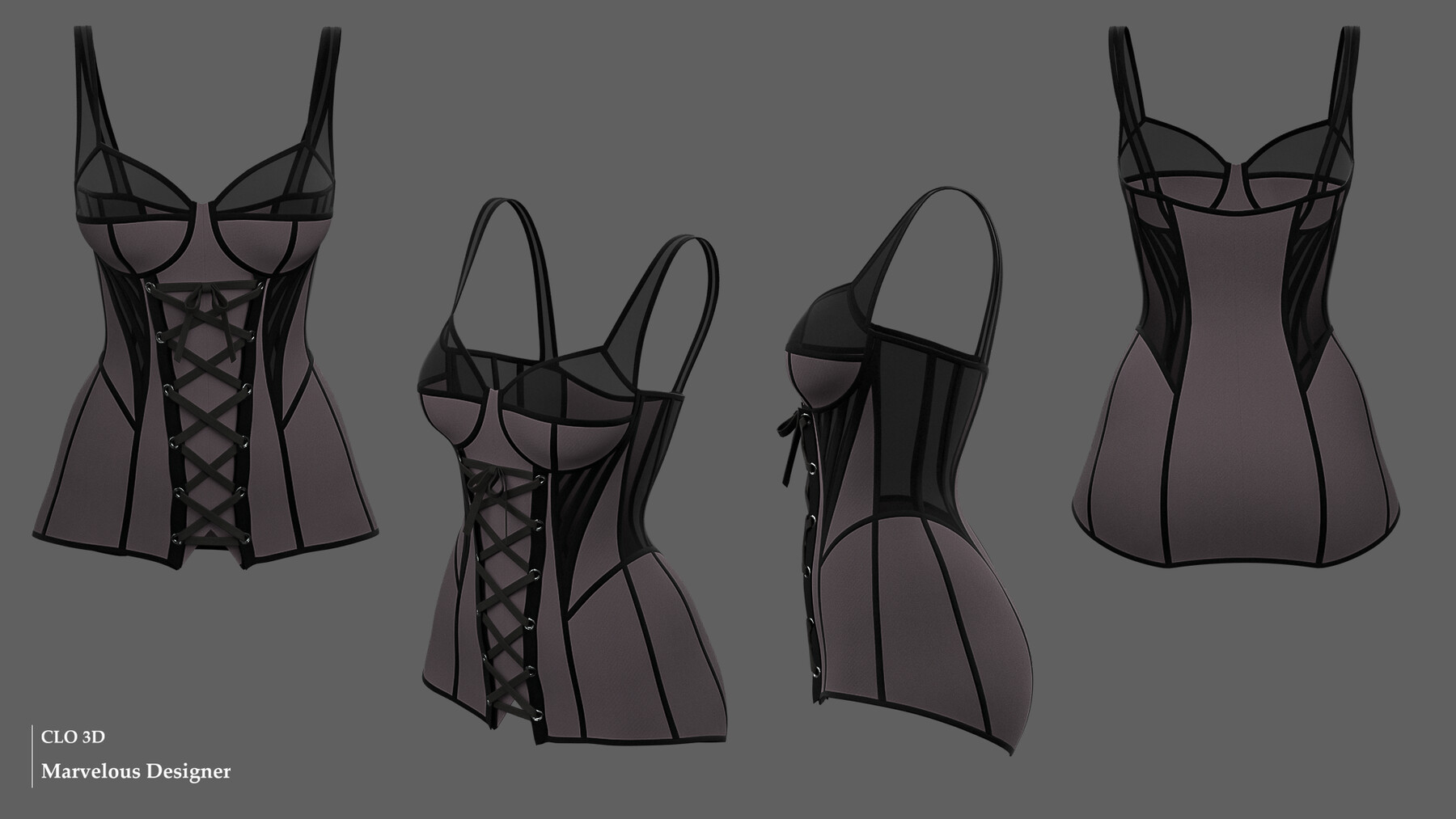 ArtStation - Female corset / Marvelous Designer/Clo3D project file ...