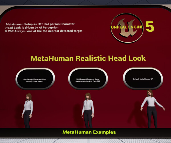 ArtStation - UE5 NPC Head - Look PRO ( AI Controlled Realistic Head and ...