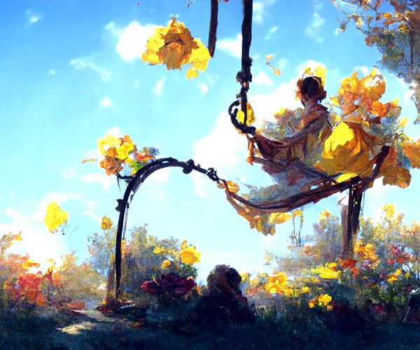 ArtStation - Swing, yellow flowers | Artworks