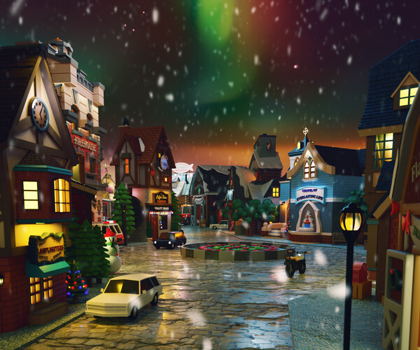 ArtStation - Christmas city collection building fantasy full pack ...