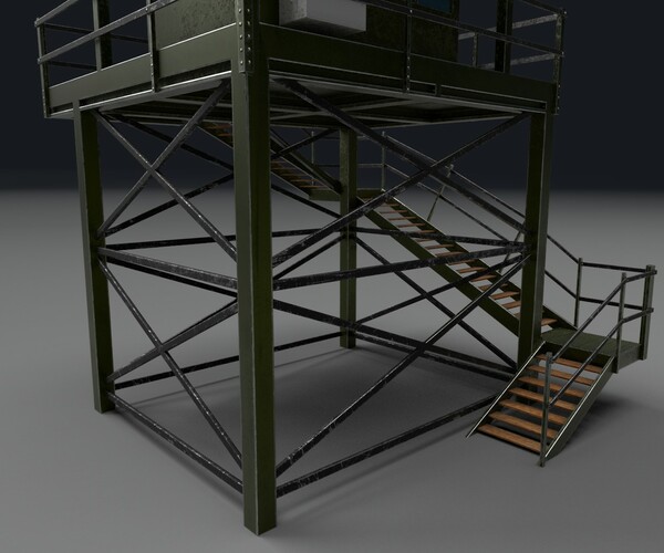 ArtStation - Military Watch Tower - Low Poly - Game Ready | Game Assets
