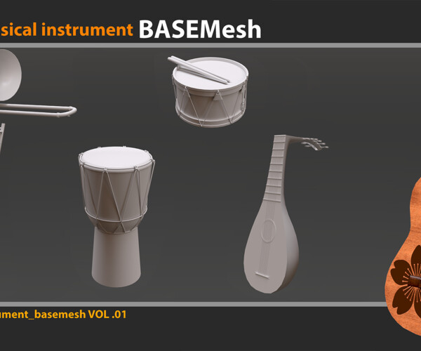 ArtStation - basemesh Musical instrument | Game Assets