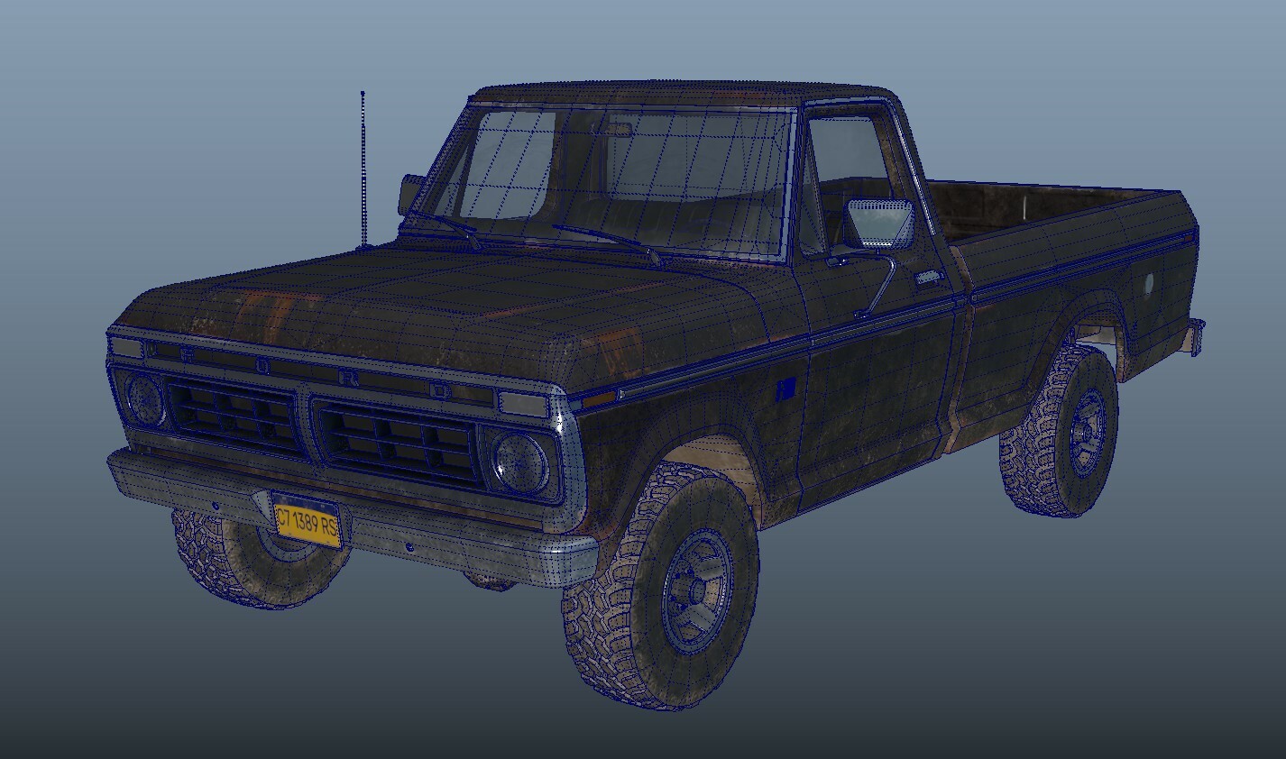 ArtStation - Ford F100 1976 Old Black | Game Assets