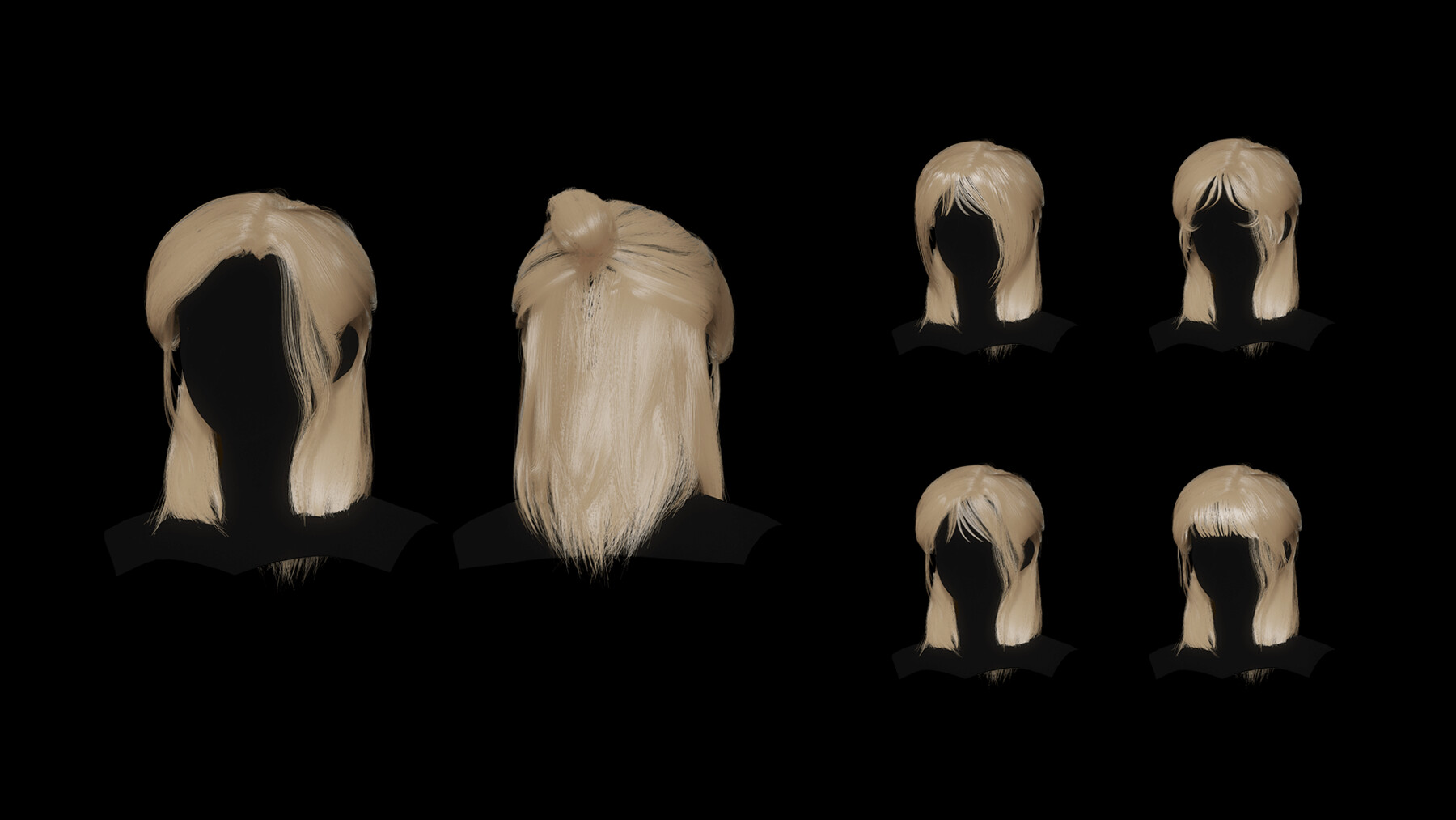 ArtStation - Female Hair Collection 03 - Game Ready | Game Assets