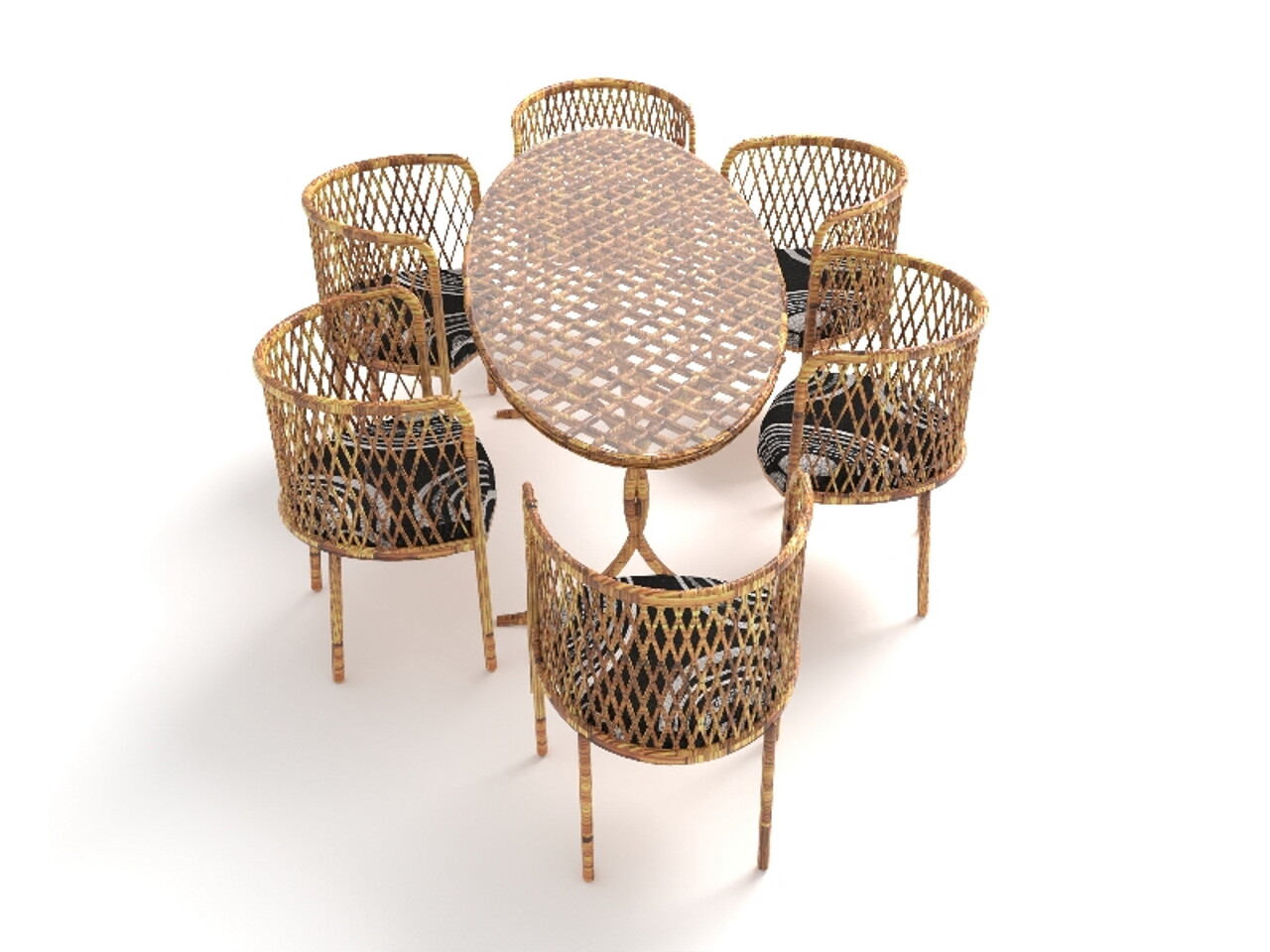 ArtStation - Bamboo Dining Table Set | Resources